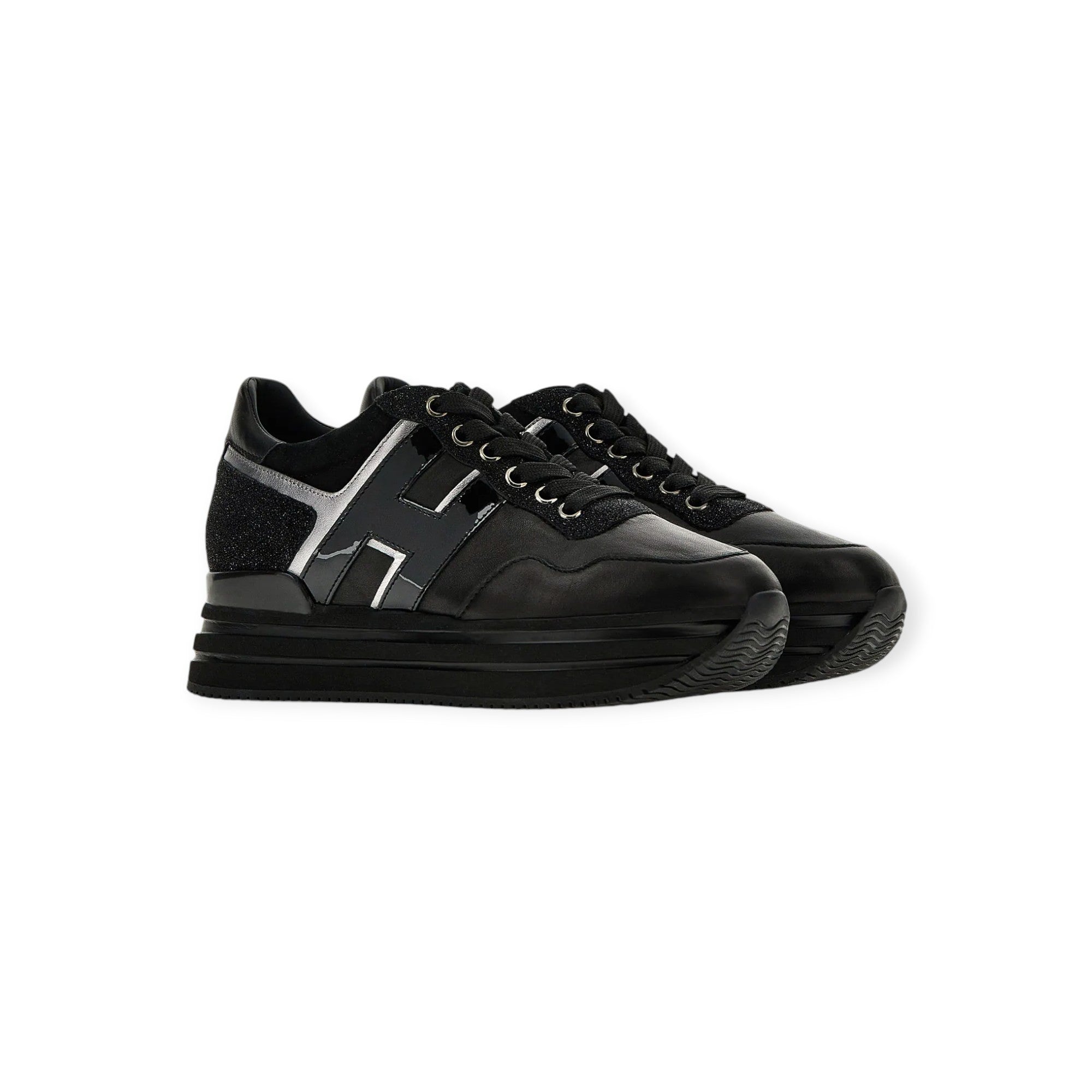 Sneakers Hogan Midi H222 In Black Hogan-Via Manzoni
